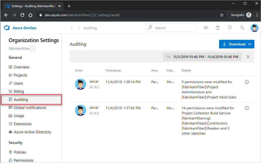 Access, export, filter audit logs - Azure DevOps Service | Microsoft Learn Access, export, filter audit logs - Azure DevOps Service | Microsoft Learn