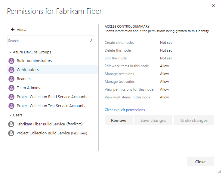 Permissions Security Groups And Service Accounts Reference Azure Devops Microsoft Learn