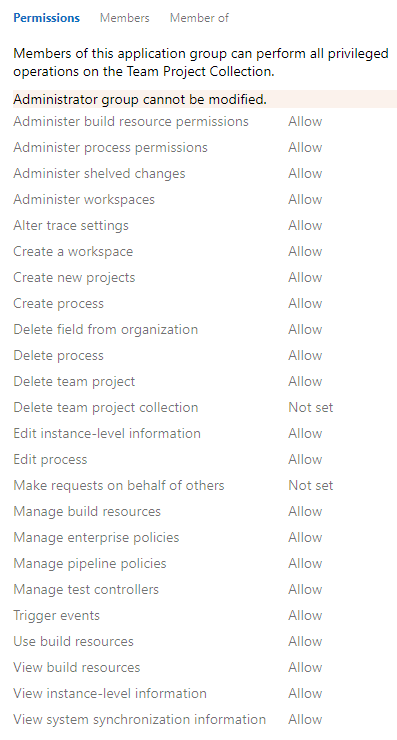 Permissions Security Groups And Service Accounts Reference Azure Devops Microsoft Learn