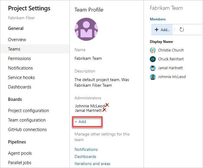 Add, remove team administrator - Azure DevOps | Microsoft Learn Add, remove team administrator - Azure DevOps | Microsoft Learn