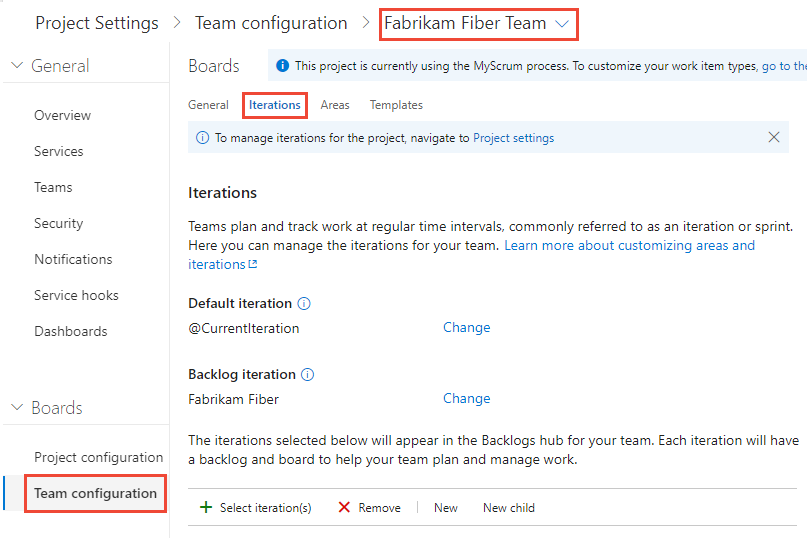 Define Iteration Paths And Configure Team Iterations Azure Boards Microsoft Learn