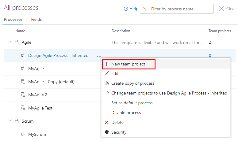 Clone A Hosted Xml Process To An Inherited Process Azure Devops Services Microsoft Learn