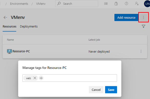 Manage VM resources in environments - Azure Pipelines | Microsoft Learn Manage VM resources in environments - Azure Pipelines | Microsoft Learn