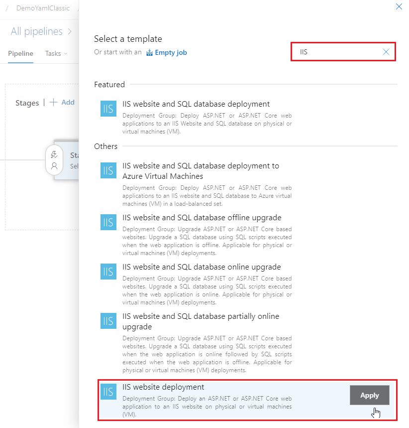 Deploy Web Apps To An Iis Server On A Windows Vm Azure Pipelines Microsoft Learn