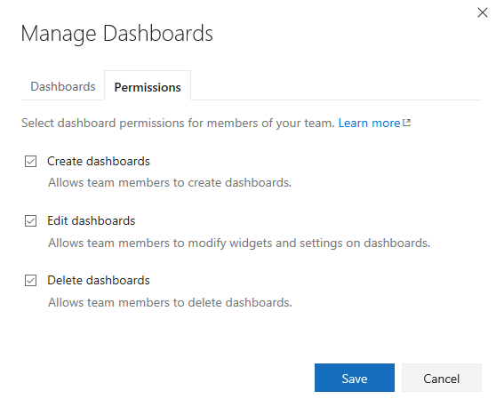 Set dashboard permissions for team members - Azure DevOps | Microsoft Learn Set dashboard permissions for team members - Azure DevOps | Microsoft Learn