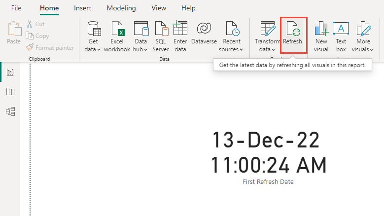 Add Last Refresh Date To A Power Bi Report Azure Devops Microsoft Learn