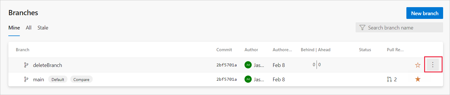 Delete a Git branch - Azure Repos | Microsoft Learn Delete a Git branch - Azure Repos | Microsoft Learn