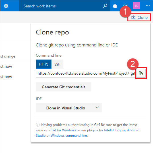 Create A New Git Repo In Your Project Azure Repos Microsoft Learn