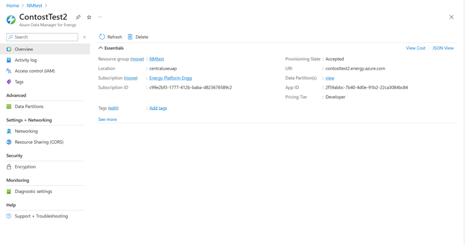 How To Enable Cors Azure Data Manager For Energy Microsoft Learn
