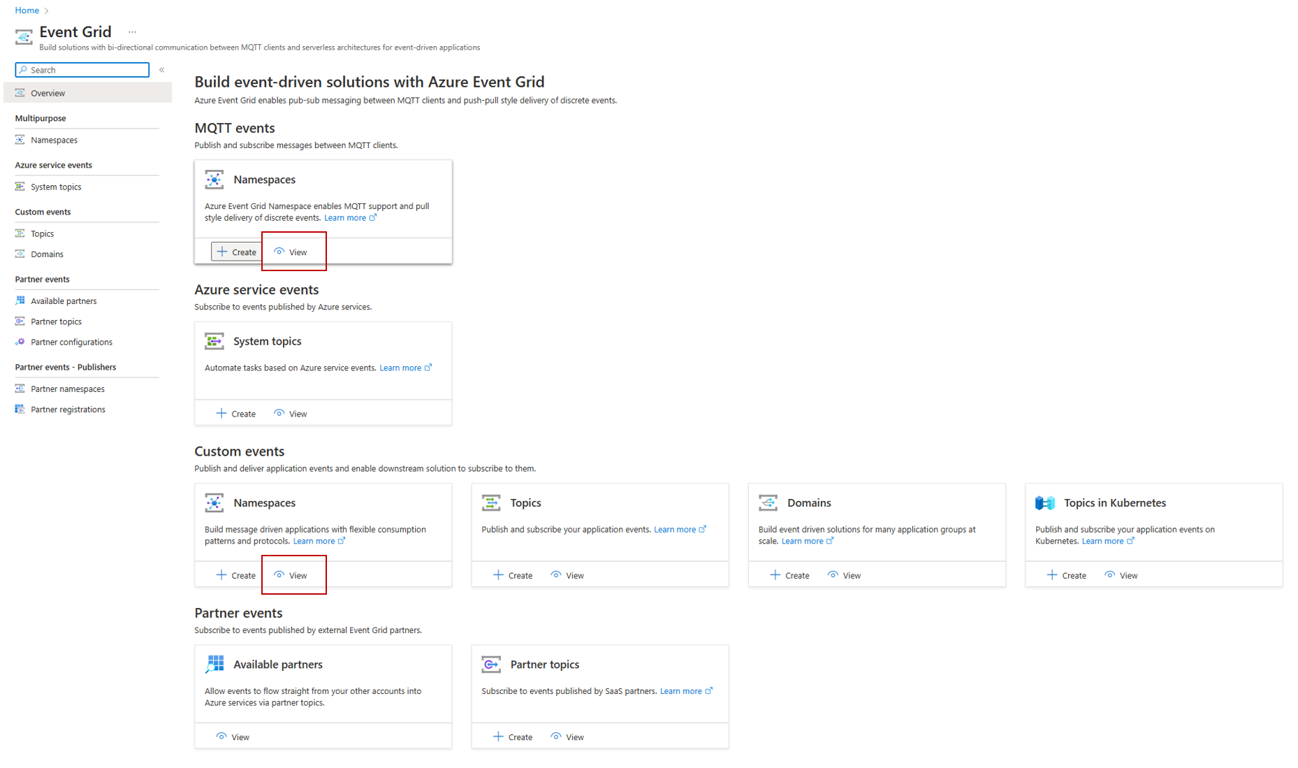 Create View And Manage Azure Event Grid Namespaces Preview Azure Event Grid Microsoft Learn