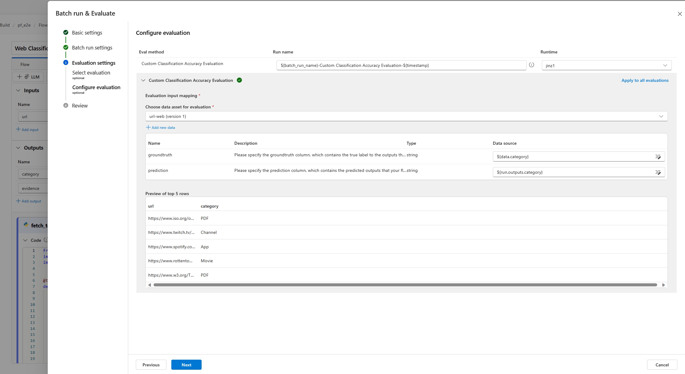 Submit batch run and evaluate a flow (classic) - Microsoft Foundry ...