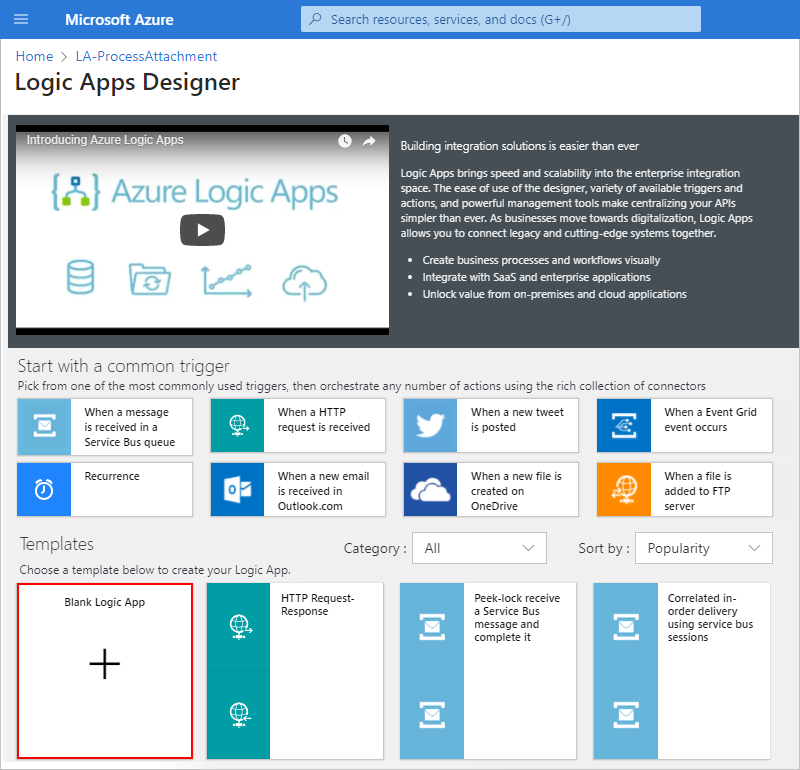 Tutorial Create Workflows With Multiple Azure Services Azure Logic
