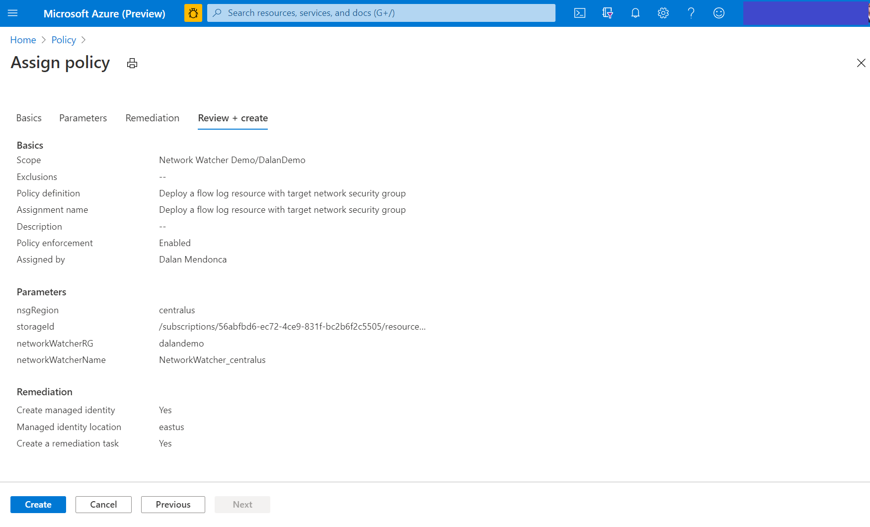 Quickstart Deploy And Manage Nsg Flow Logs Using Azure Policy Azure Network Watcher