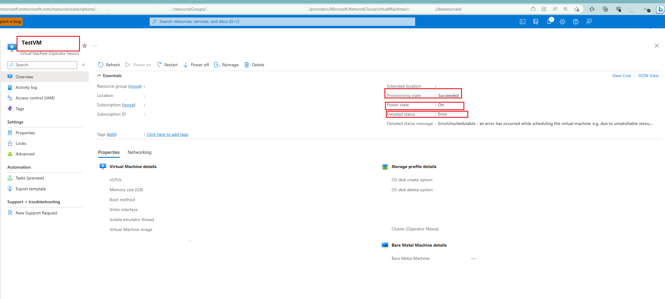 Troubleshoot VM problems after cordoning off and restarting bare-metal ... Troubleshoot VM problems after cordoning off and restarting bare-metal ...