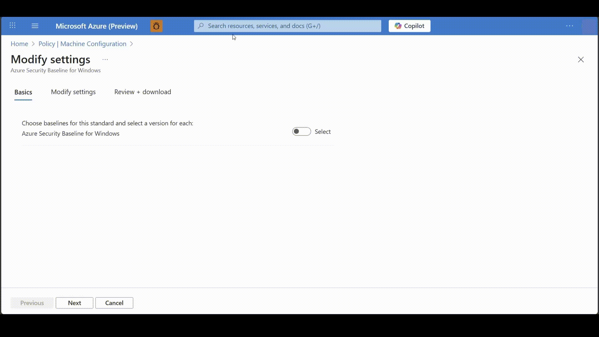 What is the new customizable experience for the Azure security baseline ...
