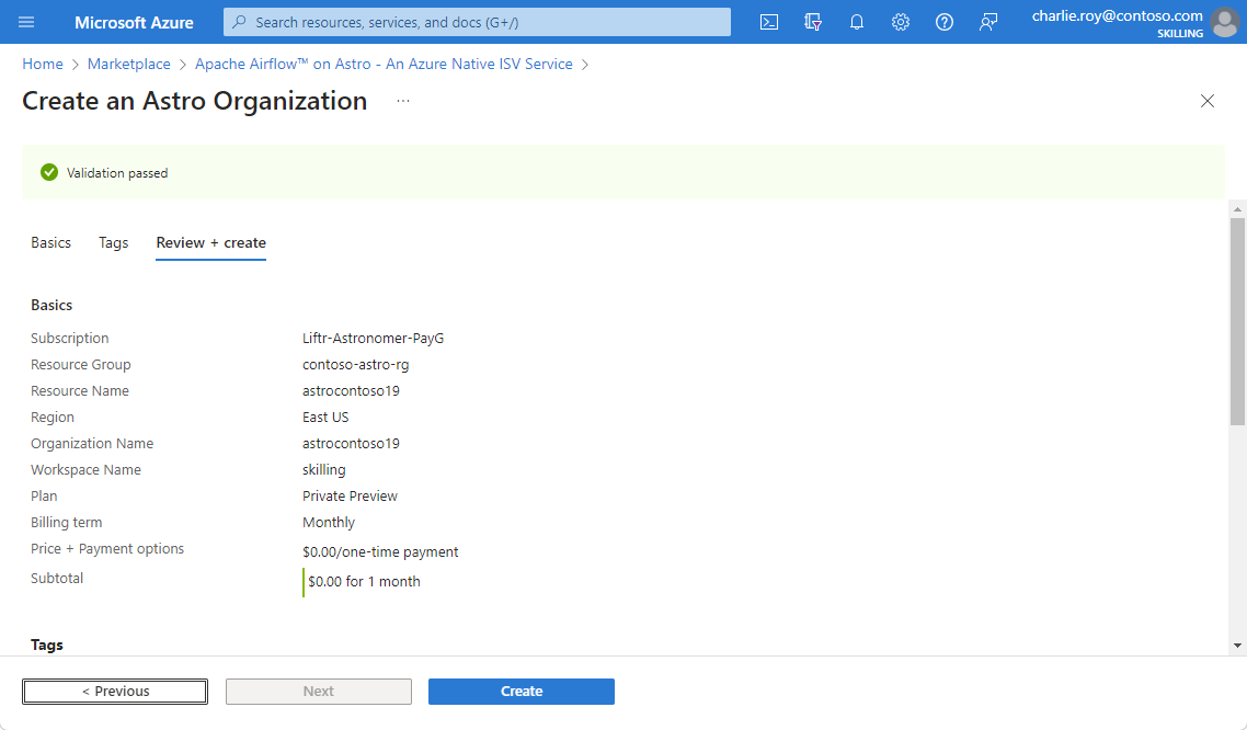 Create An Apache Airflow On Astro Deployment Azure Native Isv Services Microsoft Learn