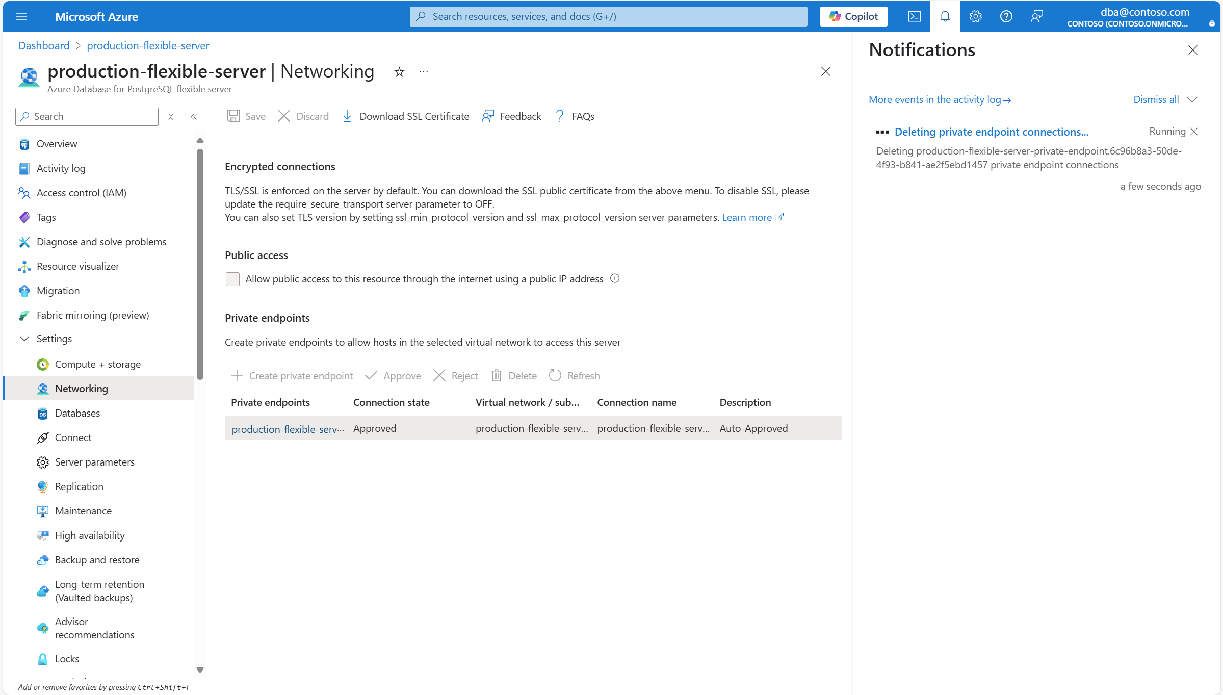 Delete Private Endpoint Connections Azure Database For Postgresql Flexible Server Microsoft