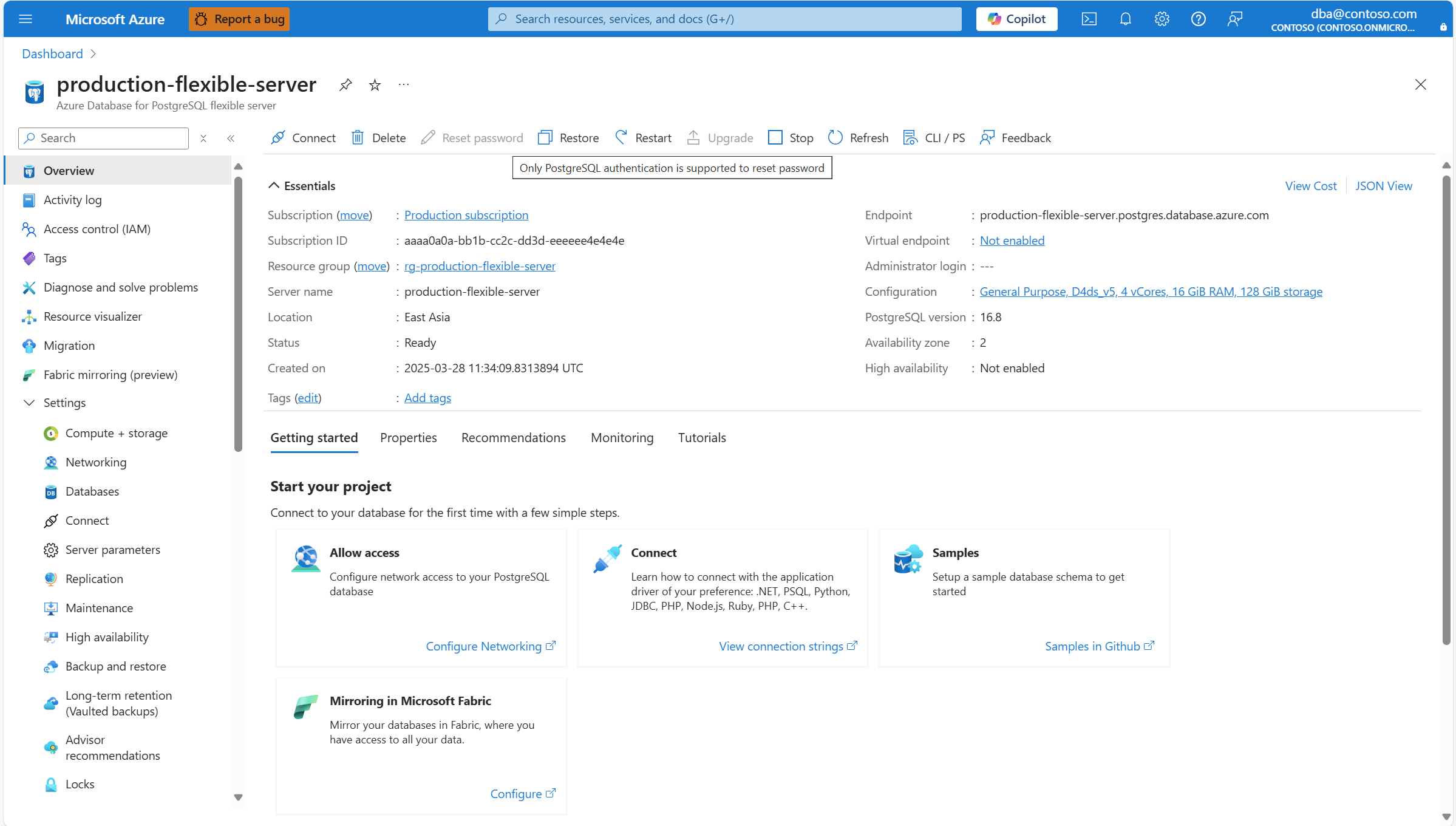 Reset Administrator Password Azure Database For Postgresql Flexible Server Microsoft Learn