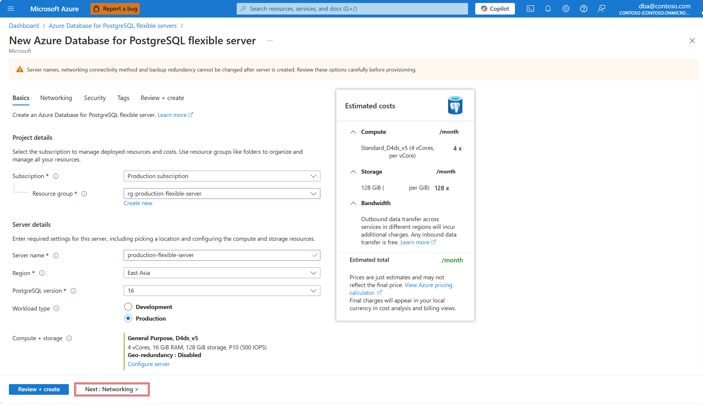 Quickstart Create An Instance Of Azure Database For Postgresql Flexible Server Azure