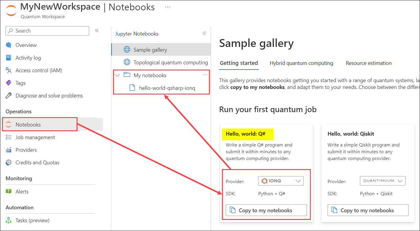 Work With Jupyter Notebooks In A Workspace Azure Quantum Microsoft
