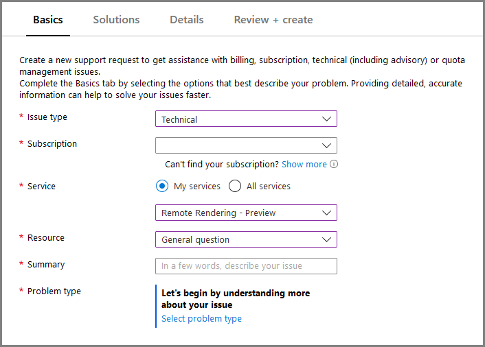 Azure Remote Rendering Support Options Azure Remote Rendering Microsoft Learn
