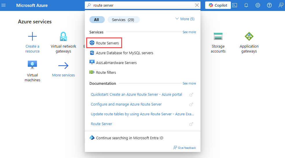 Quickstart: Create an Azure Route Server - Azure portal | Microsoft Learn Quickstart: Create an Azure Route Server - Azure portal | Microsoft Learn