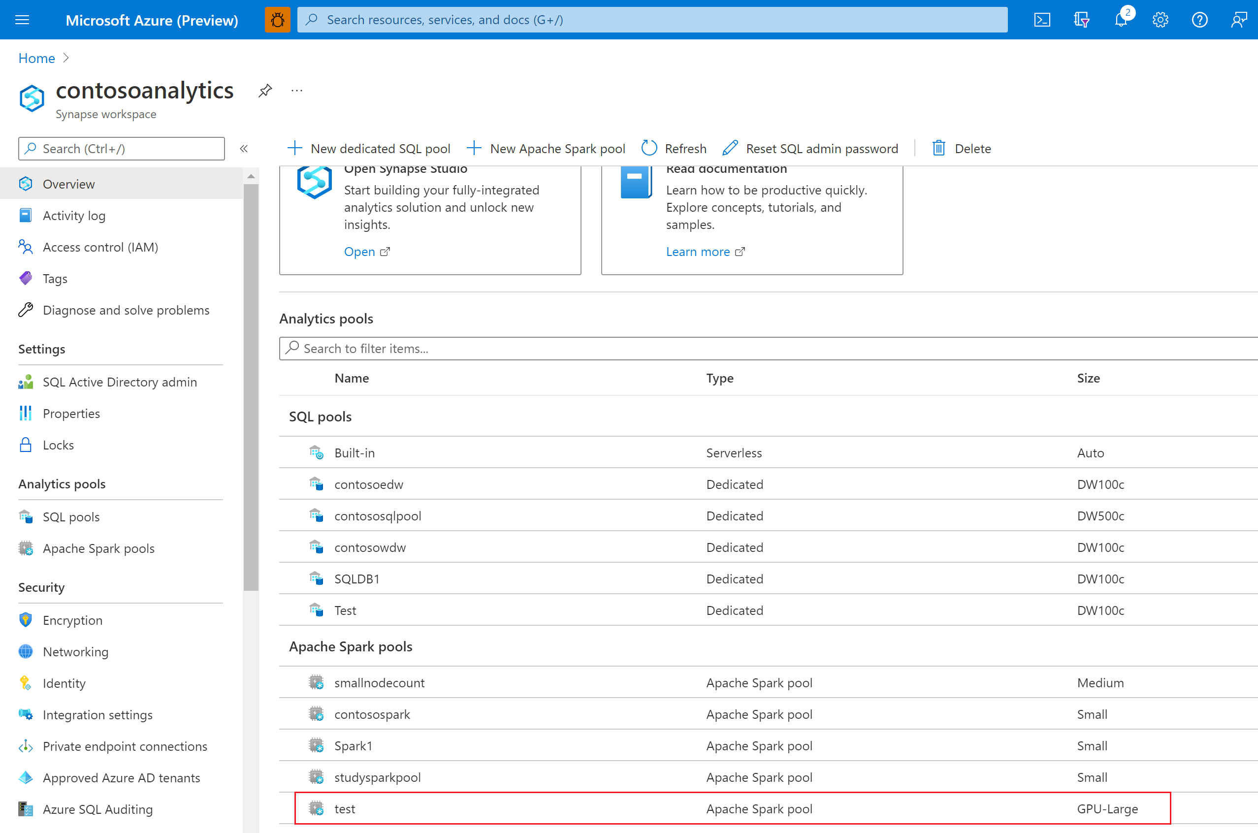 Quickstart Create A Serverless Apache Spark Gpu Pool Azure Synapse Analytics Microsoft Learn