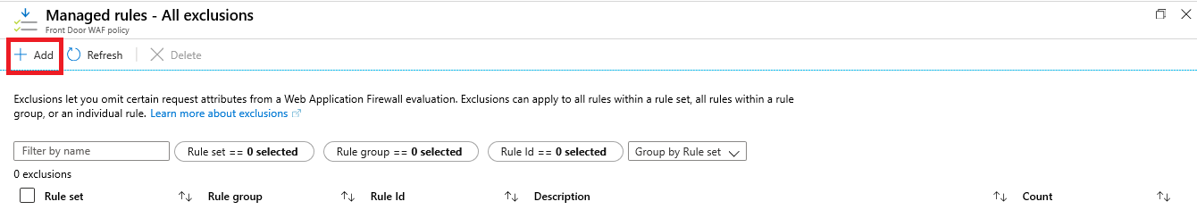 Web application firewall exclusion lists in Azure Front Door - Azure ... Web application firewall exclusion lists in Azure Front Door - Azure ...