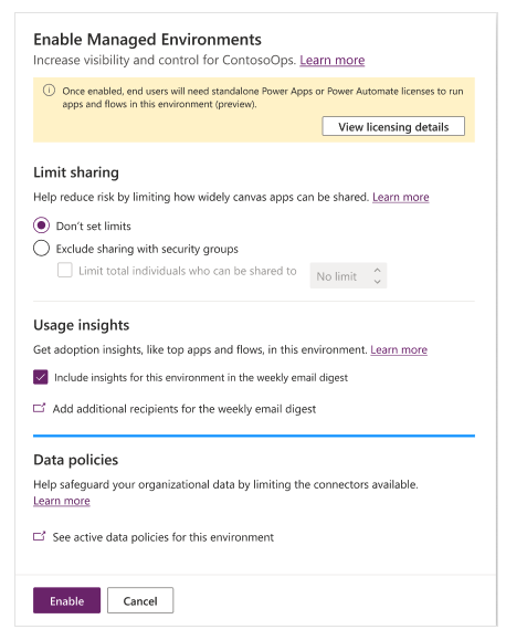Set up environments and data policies | Microsoft Learn