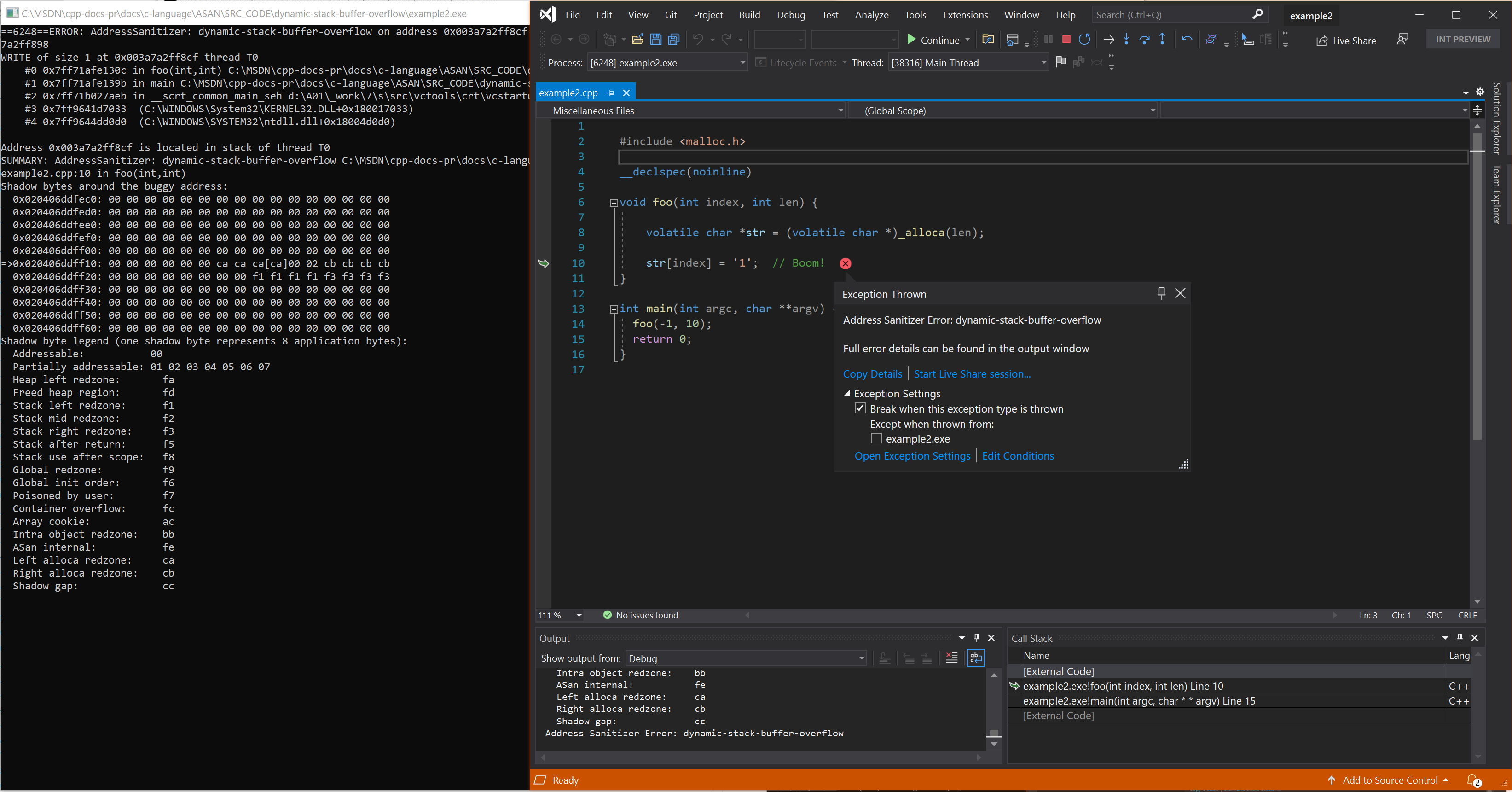 Error Dynamic Stack Buffer Overflow Microsoft Learn