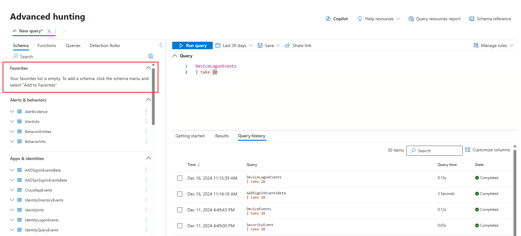 Work with advanced hunting query results in Microsoft Defender ... Work with advanced hunting query results in Microsoft Defender ...