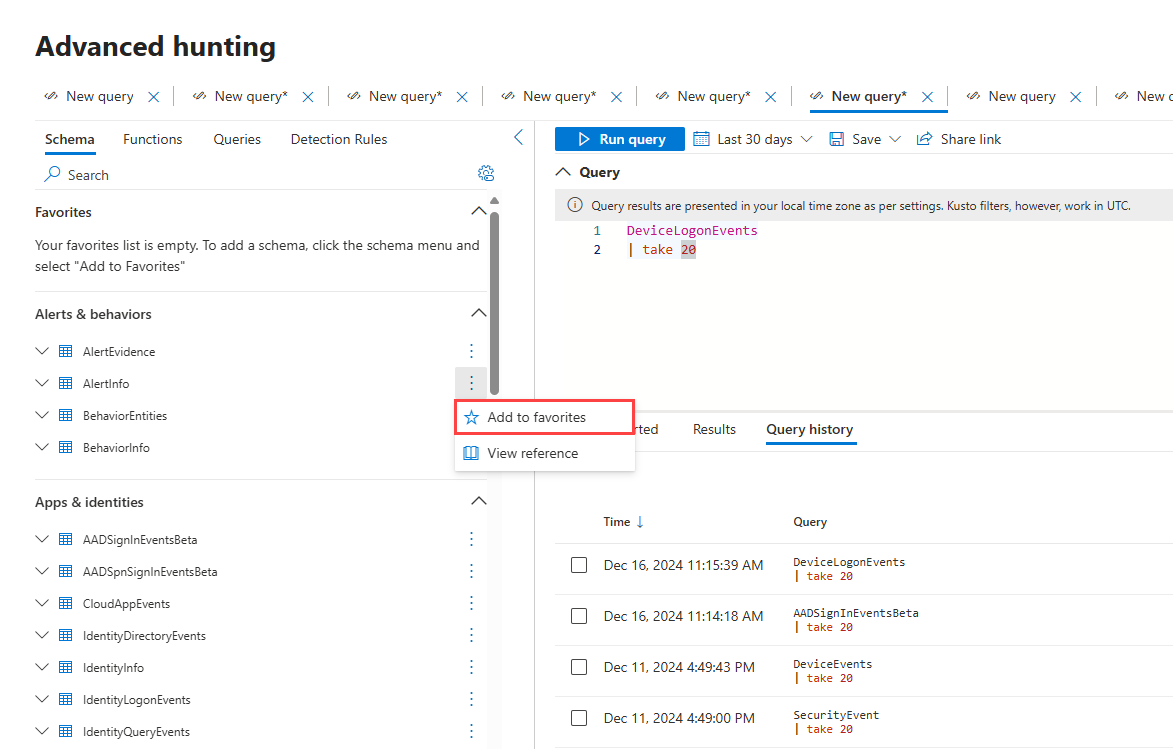 Work with advanced hunting query results in Microsoft Defender ... Work with advanced hunting query results in Microsoft Defender ...