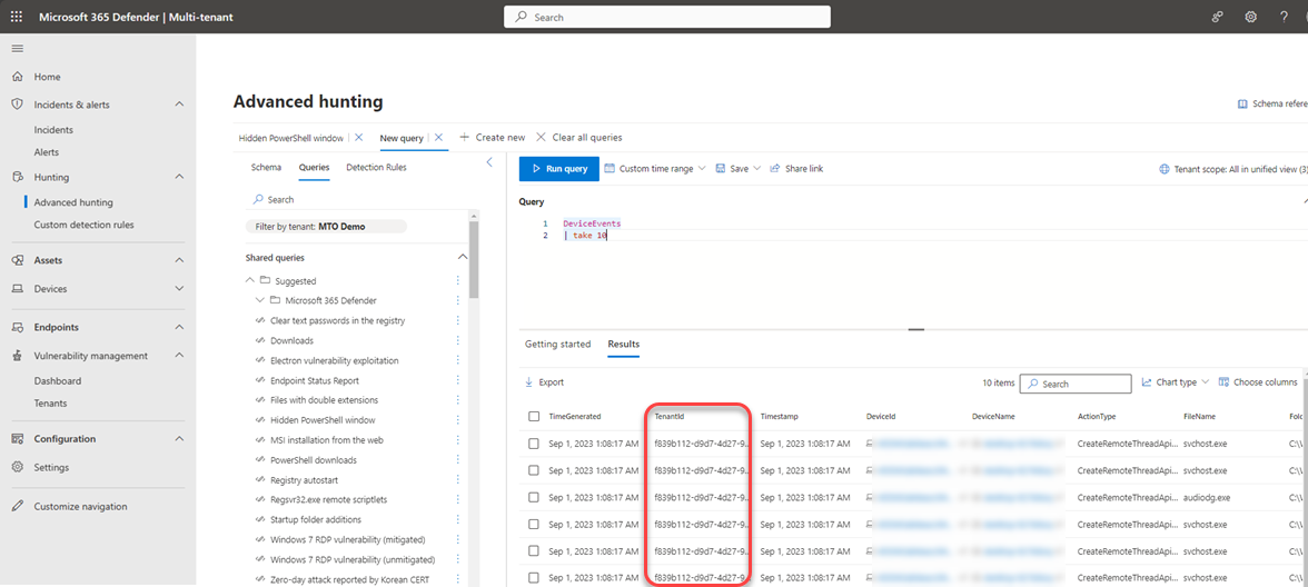Advanced hunting in Microsoft Defender multitenant management ... Advanced hunting in Microsoft Defender multitenant management ...