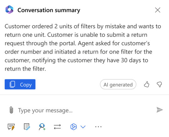 Summarize conversations with Copilot | Microsoft Learn Summarize conversations with Copilot | Microsoft Learn