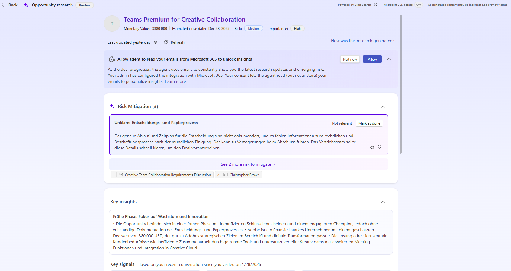 FAQs about Opportunity Research Agent | Microsoft Learn