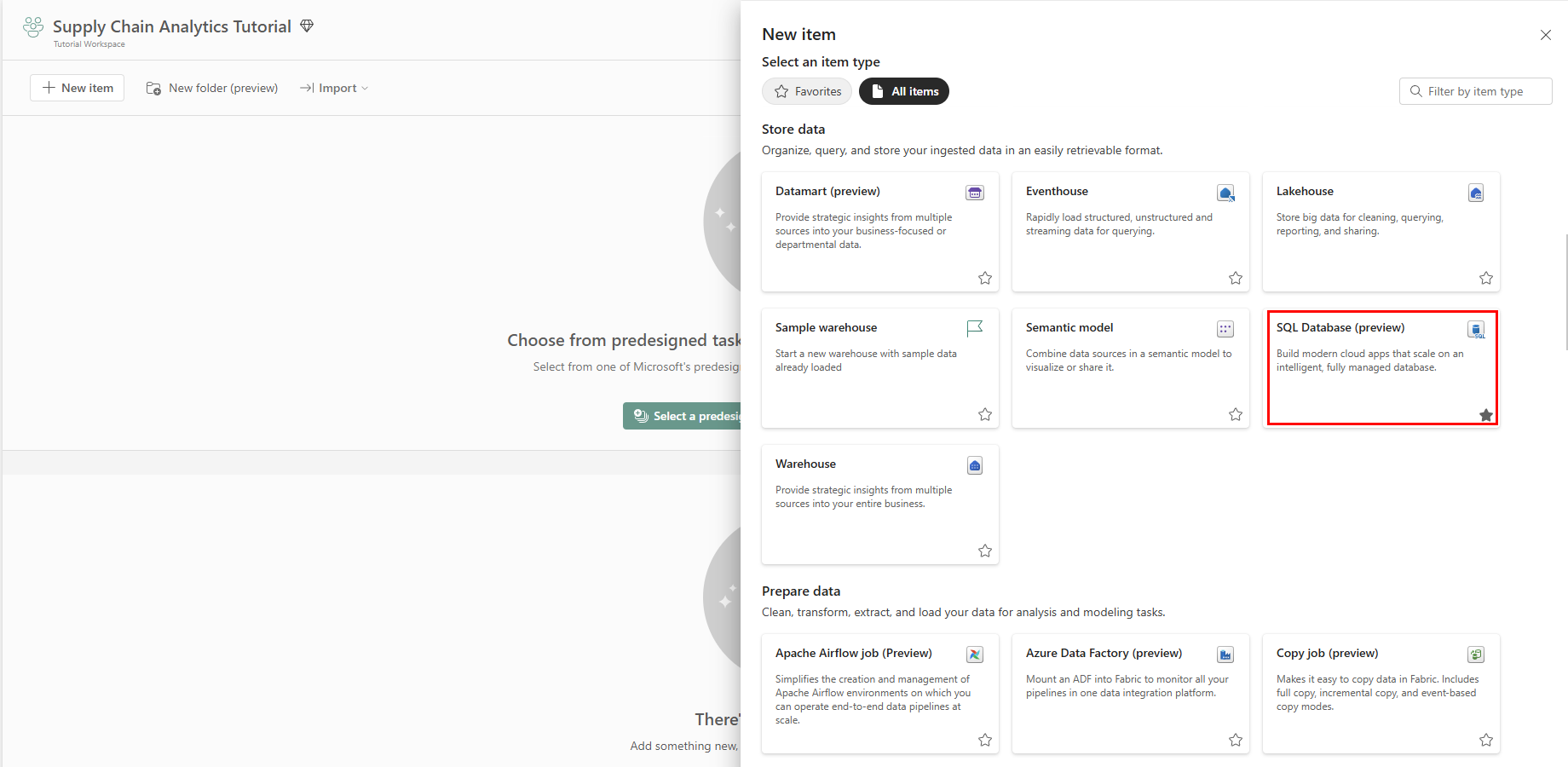 Sql Database Tutorial Create A Sql Database In Fabric Database Microsoft Fabric Microsoft