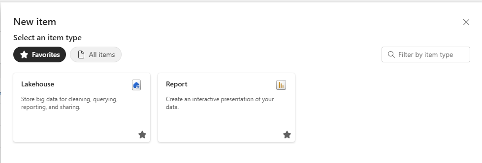 Create items in workspaces - Microsoft Fabric | Microsoft Learn Create items in workspaces - Microsoft Fabric | Microsoft Learn