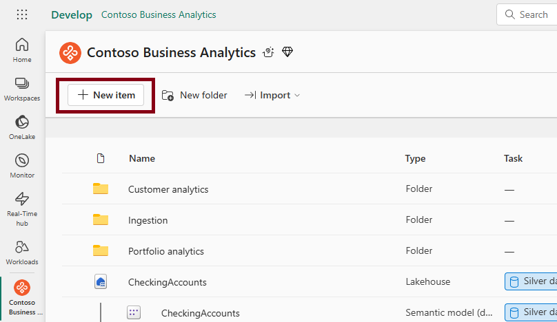 Create items in workspaces - Microsoft Fabric | Microsoft Learn Create items in workspaces - Microsoft Fabric | Microsoft Learn