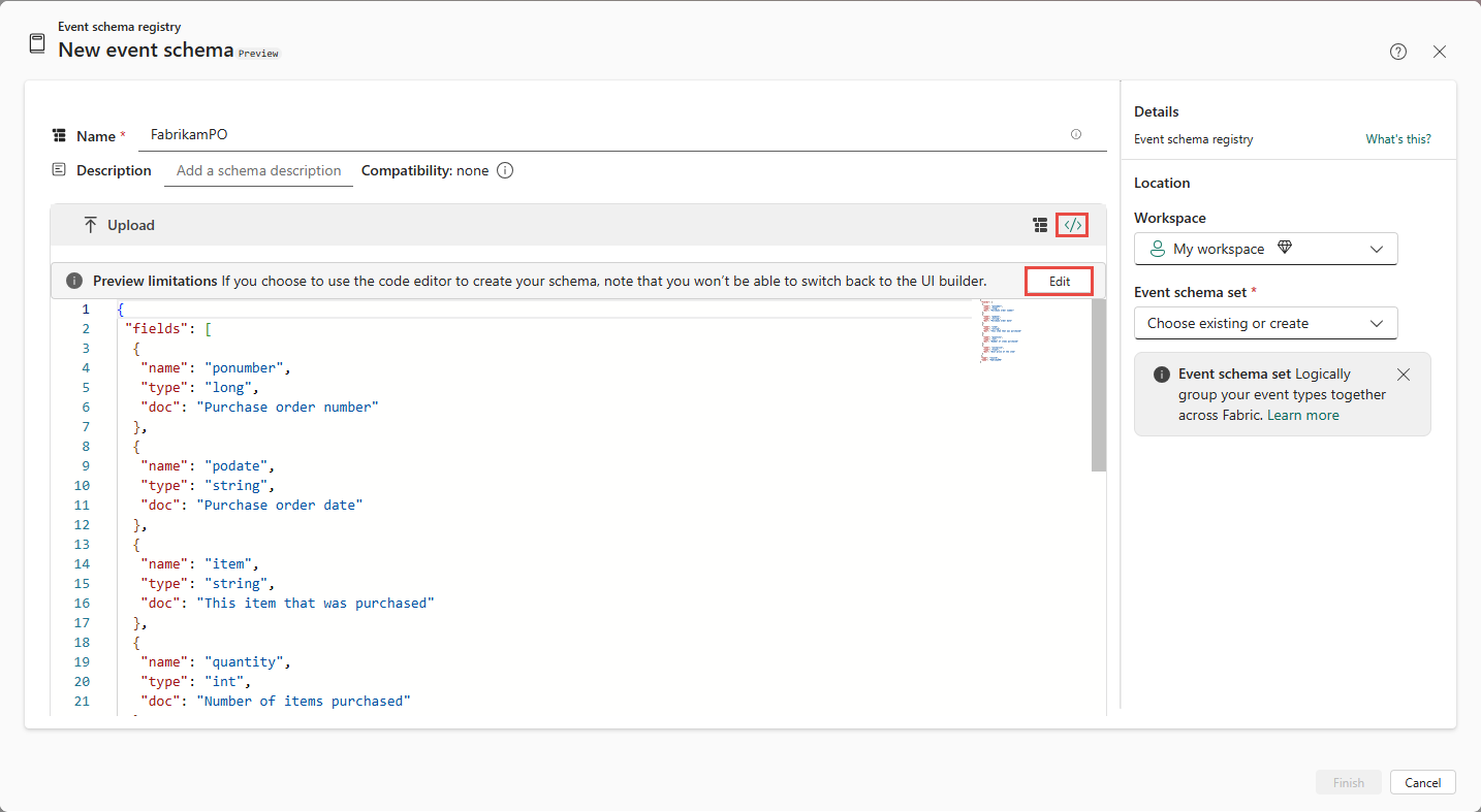 Create and Manage Event Schemas in Fabric Real-Time Hub - Microsoft ...