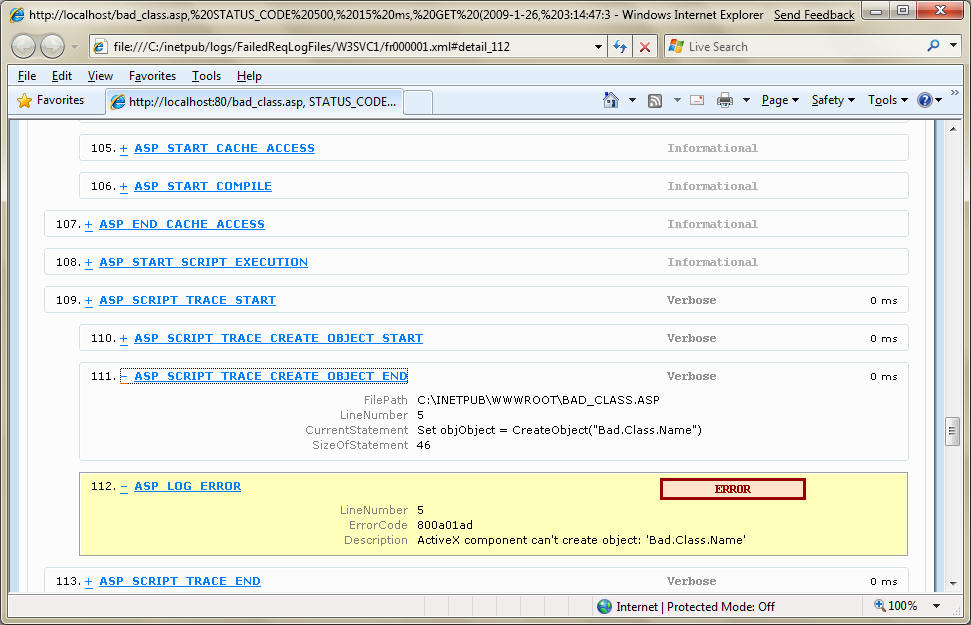 Using Failed Request Tracing To Troubleshoot Classic Asp Errors Microsoft Learn