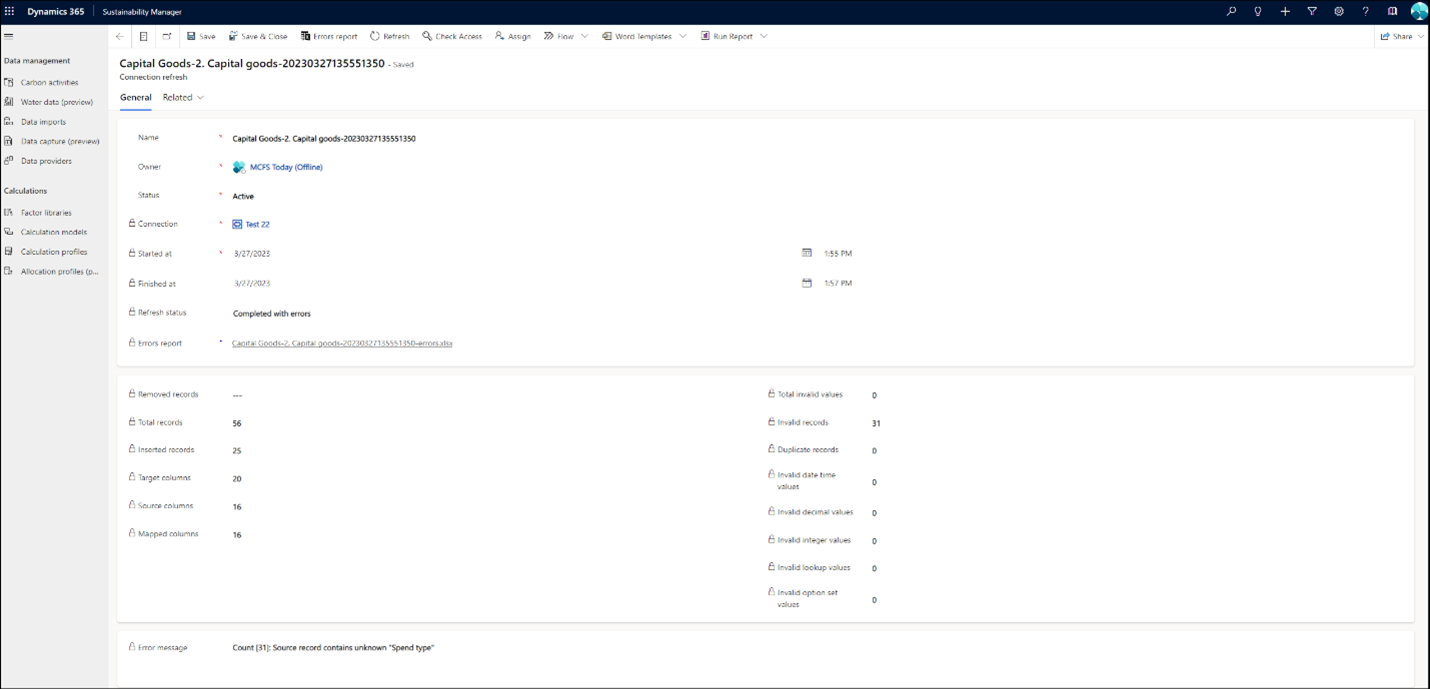 Error Handling For Data Import Microsoft Cloud For Sustainability Microsoft Learn