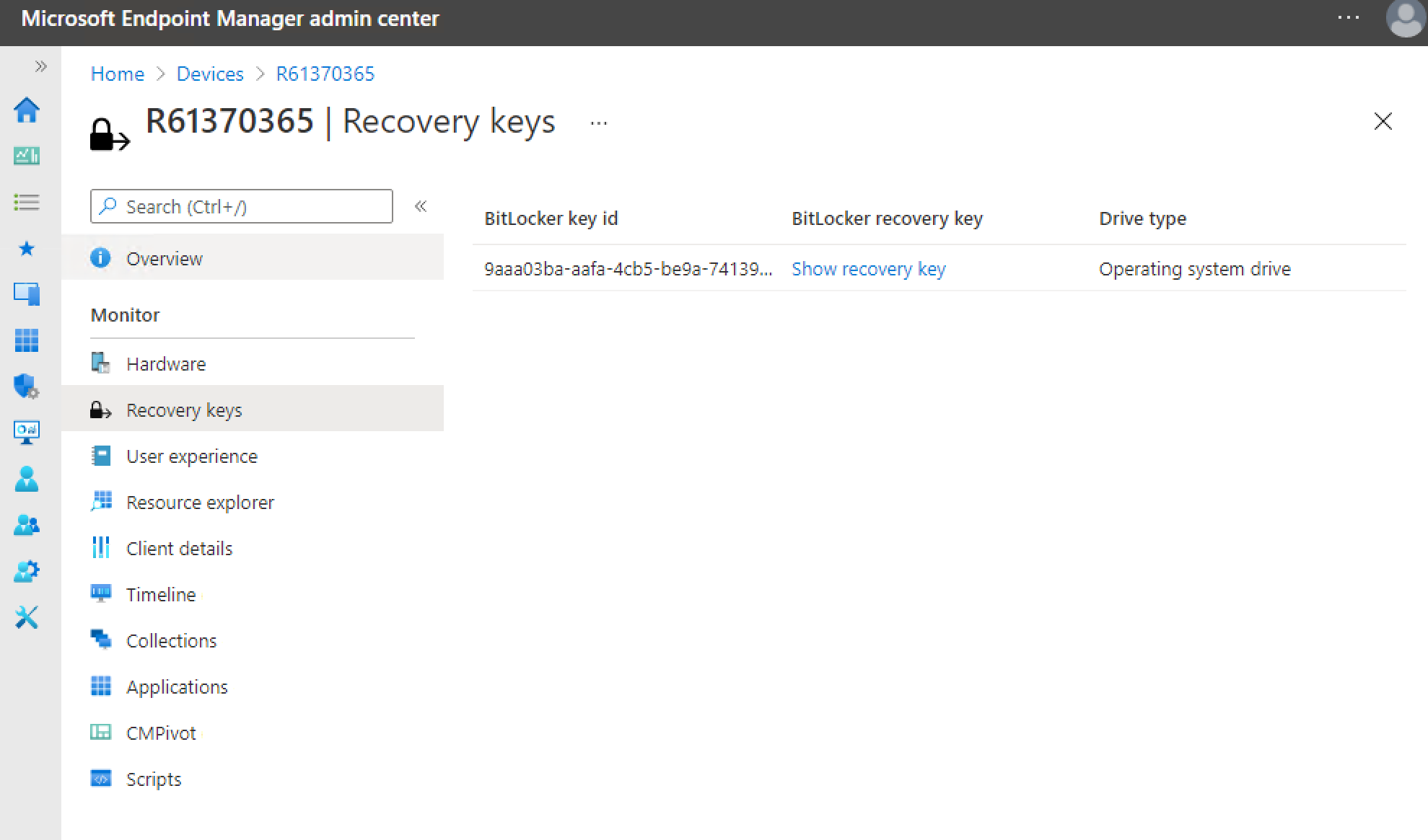 Tenant attach - BitLocker recovery keys - Configuration Manager ... Tenant attach - BitLocker recovery keys - Configuration Manager ...