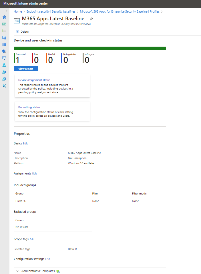 Monitor Security Baselines Deployed By Microsoft Intune Microsoft Learn