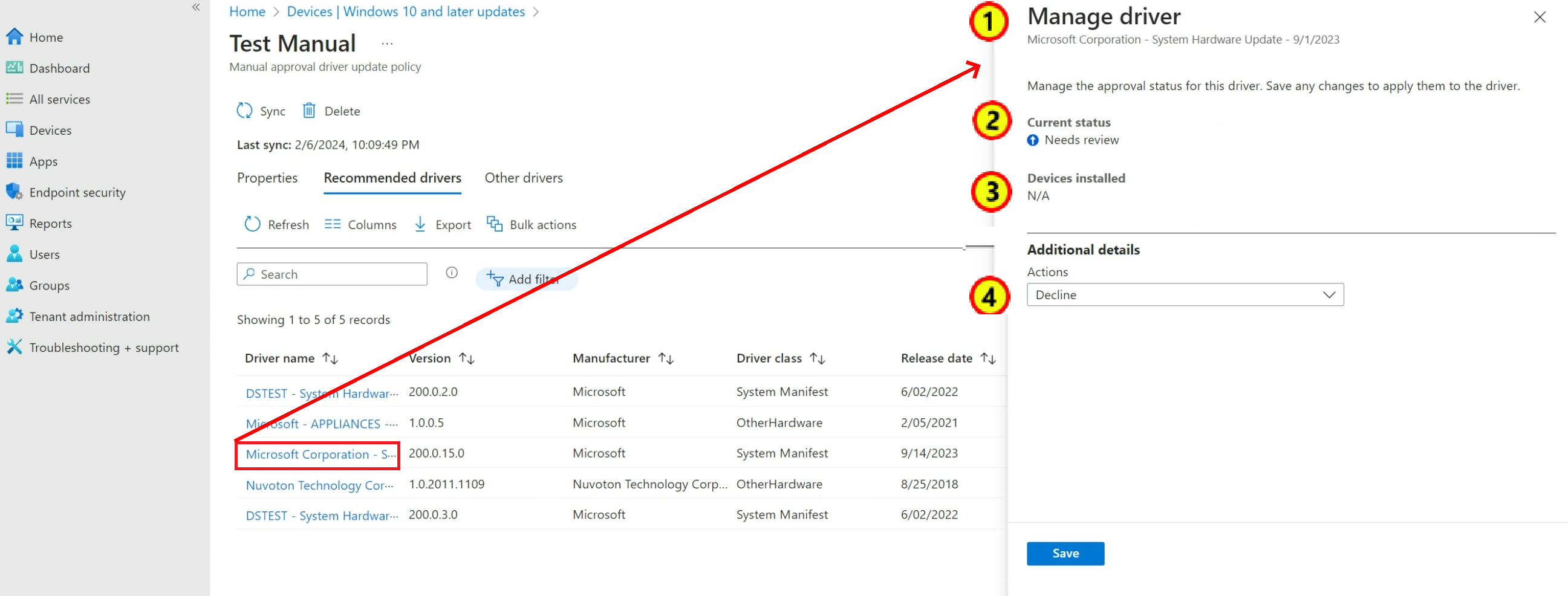 Create Windows Driver Updates Policy For Windows 10 Windows 11 Devices In Intune Microsoft Learn