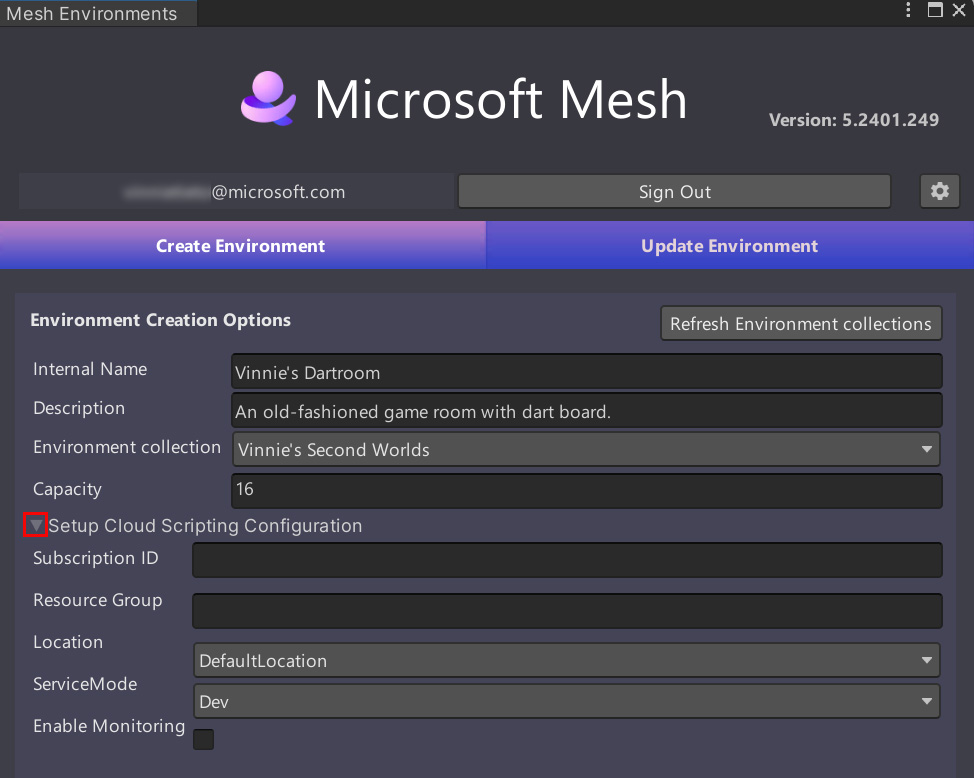 Provide Cloud Scripting Details For Build And Publish Microsoft Mesh Microsoft Learn 7234