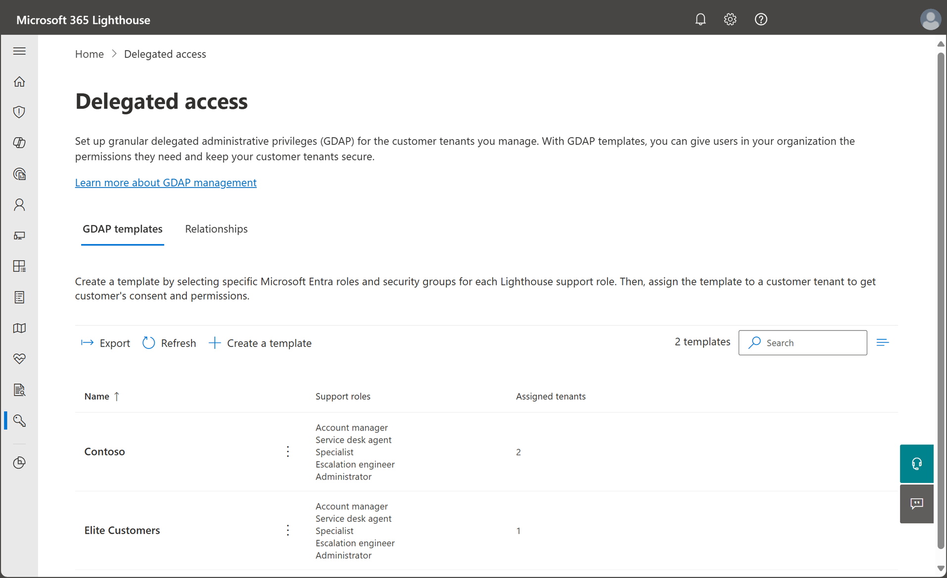 Overview of the Delegated access page in Microsoft 365 Lighthouse ... Overview of the Delegated access page in Microsoft 365 Lighthouse ...