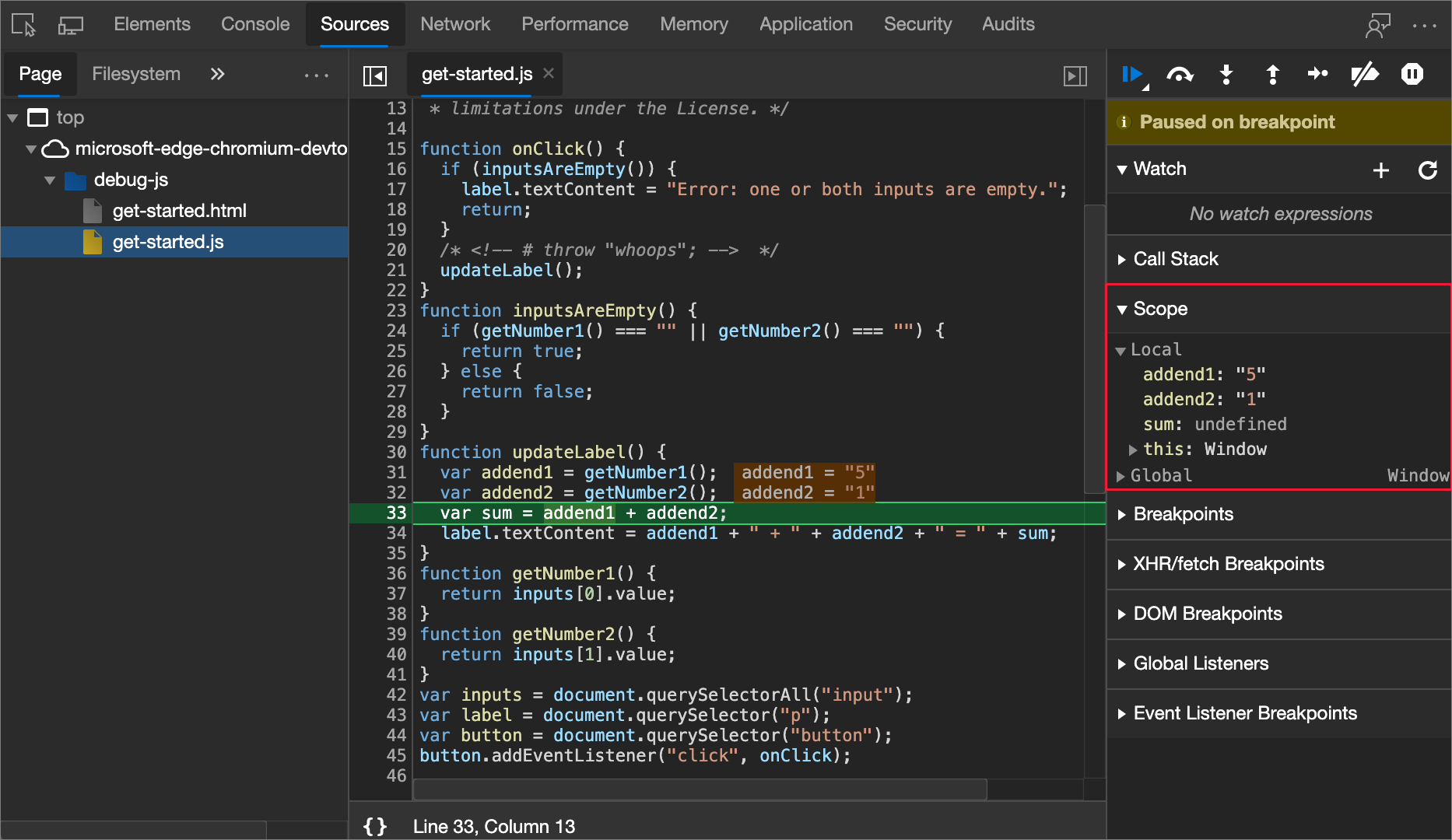 Javascript Debugging Features Microsoft Edge Development Microsoft Learn