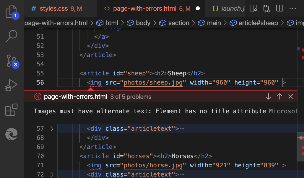 Inline And Live Issue Analysis Microsoft Edge Developer Documentation Microsoft Learn