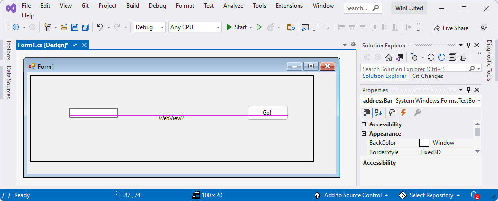 Get Started With Webview2 In Winforms Apps Microsoft Edge Development Microsoft Learn