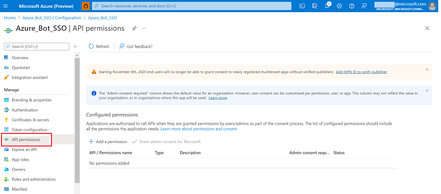 Build A Bot With Sso Authentication Teams Microsoft Learn